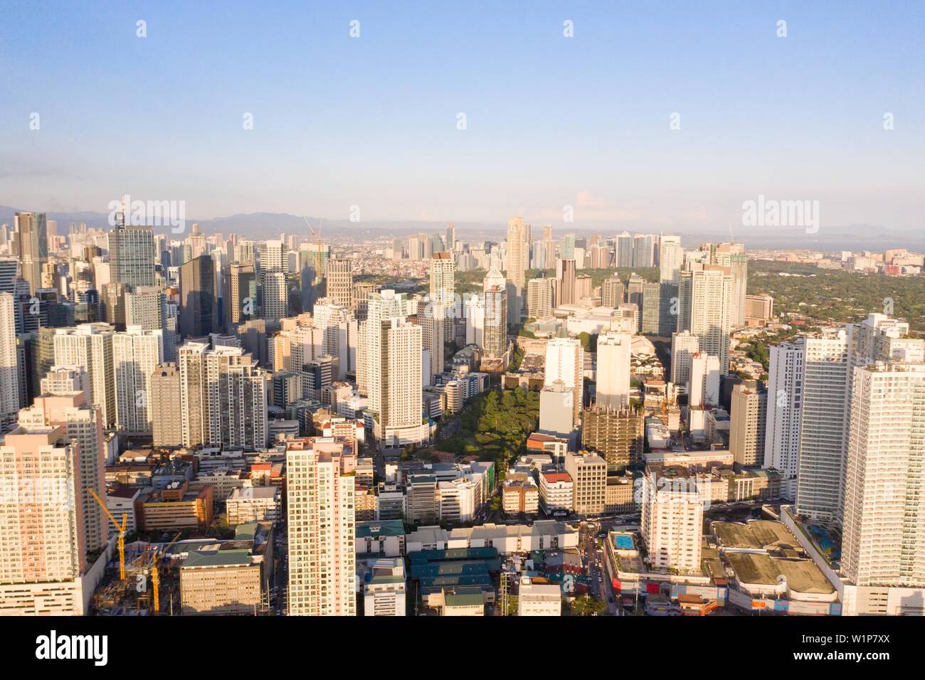 Cityscape of Makati, the business center of Manila, view from above ...