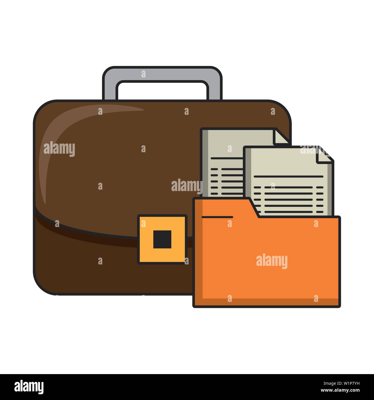 Business briefcase with documents symbols Stock Vector Image & Art - Alamy