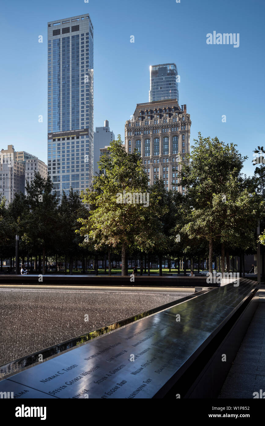 base basins of collapsed 9/11 World Trade Center, WTC Memorial ...