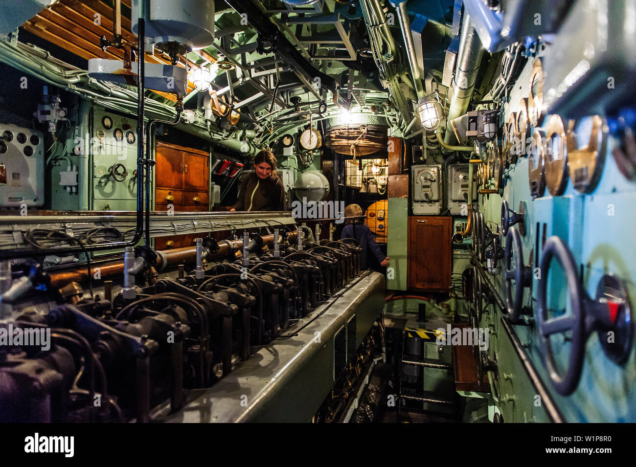 submarine from inside, technique and seafaring museum, Malmo, Southern ...