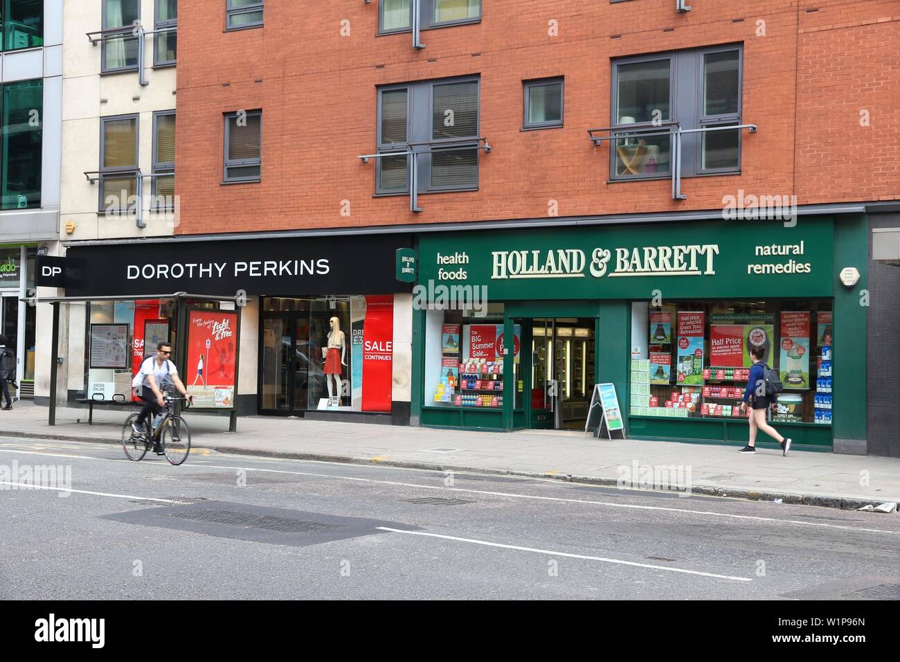 LONDON, UK - JULY 9, 2016: People visit High Holborn street, London, UK ...