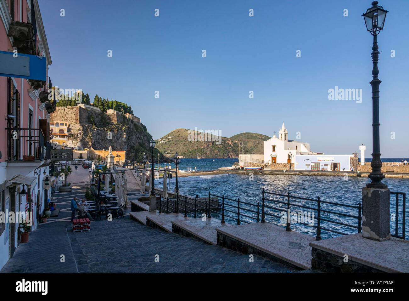 Marina Corta and San Cosma e Damiano church, Lipari town, Lipari Island ...