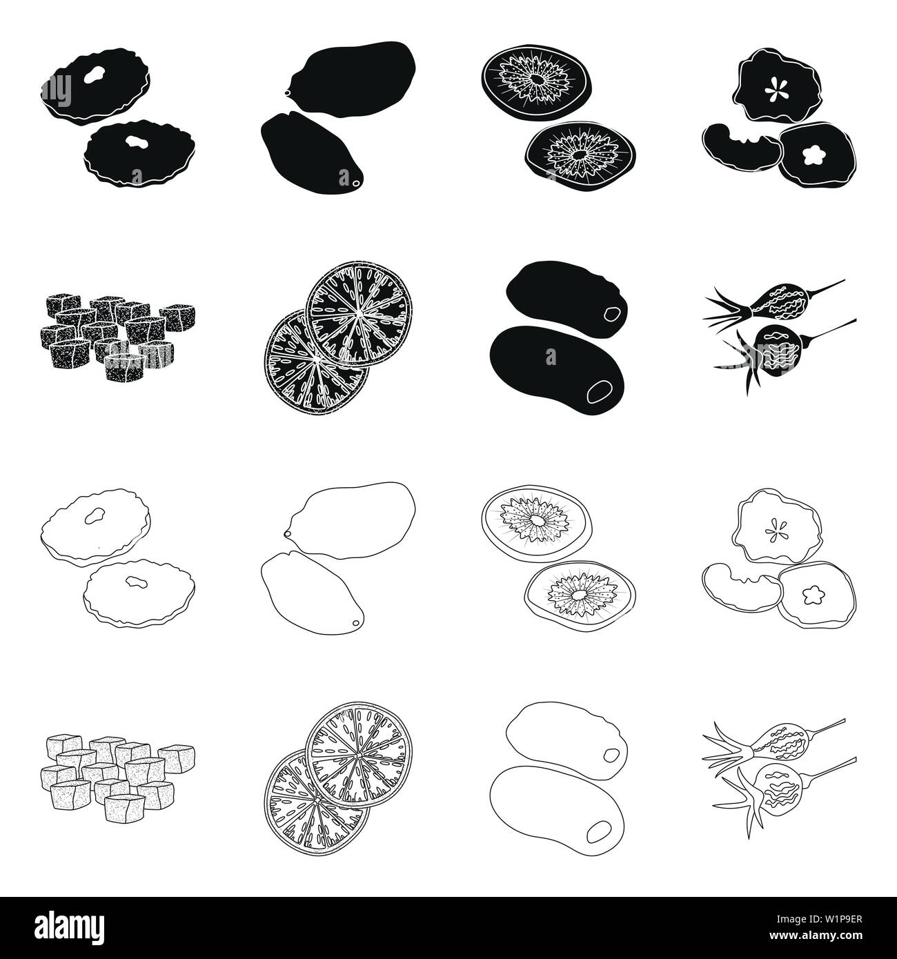 Vector illustration of food and raw icon. Collection of food and nature ...