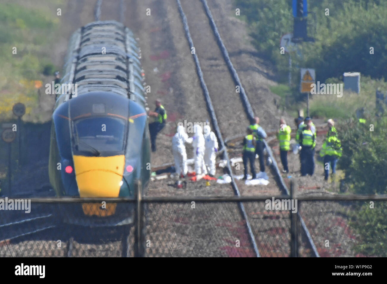 The scene on a section of track near Port Talbot after two railway ...