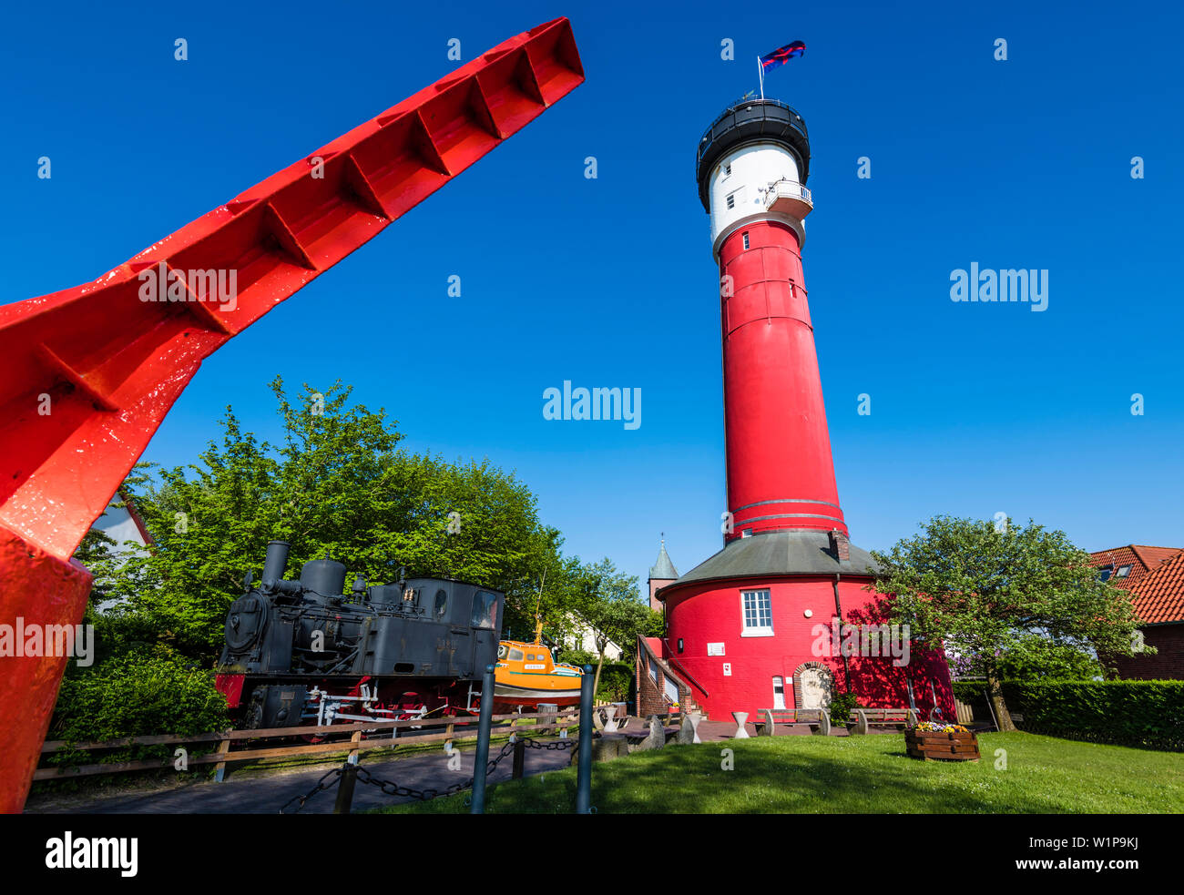 Island Museum with exhibits and old lighthouse, Wangerooge, East Frisia ...