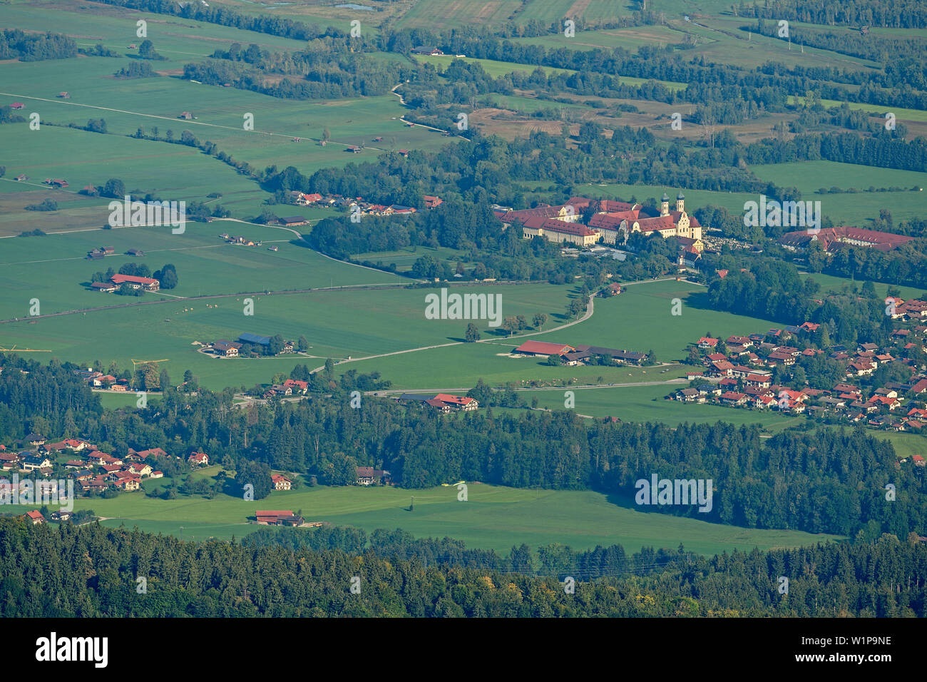 Deep views of the monastery Benediktbeuern, Benedict wall, Bavarian ...