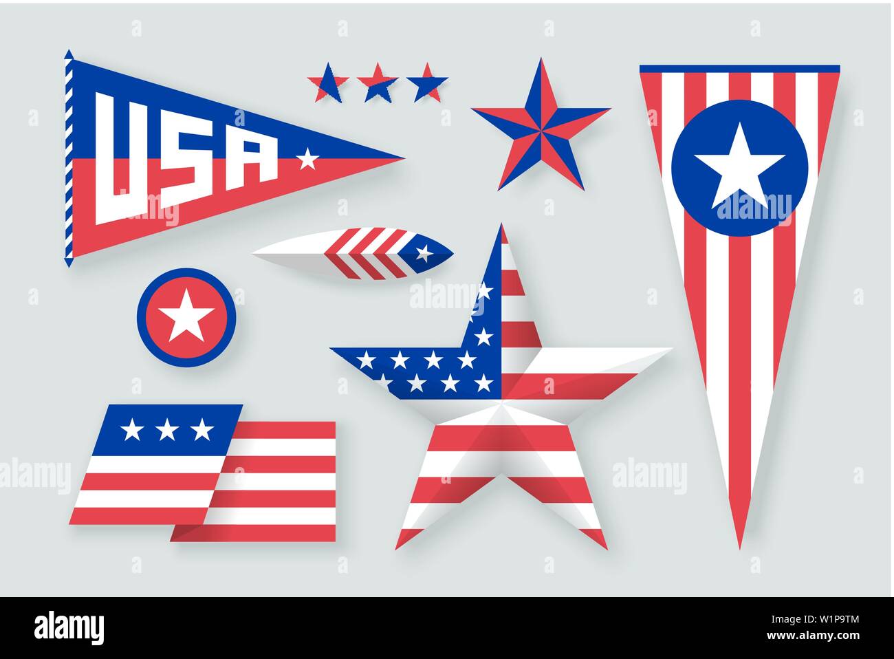 Set of USA symbols and design elements Stock Vector Image & Art - Alamy