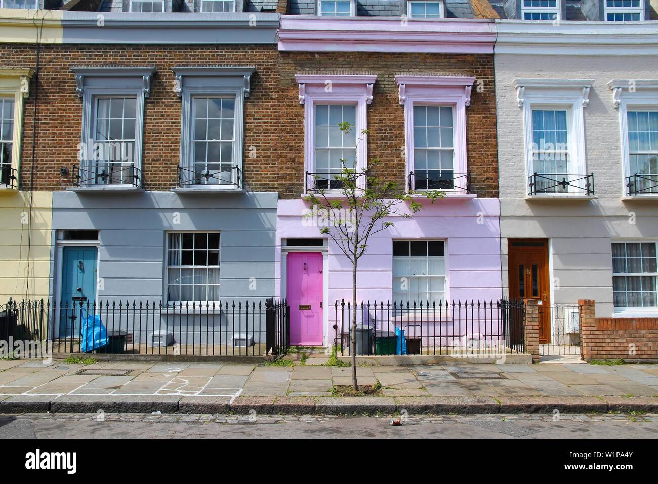 London, United Kingdom - colorful houses in Camden Town district Stock ...