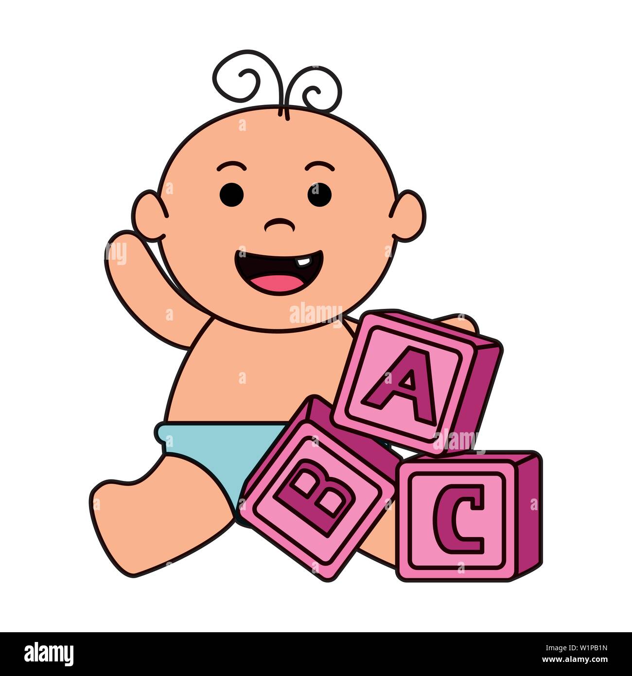 Preschool boy blocks Stock Vector Images - Alamy