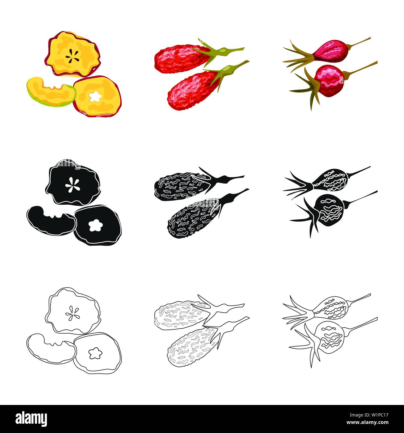 Vector illustration of food and raw icon. Collection of food and nature ...