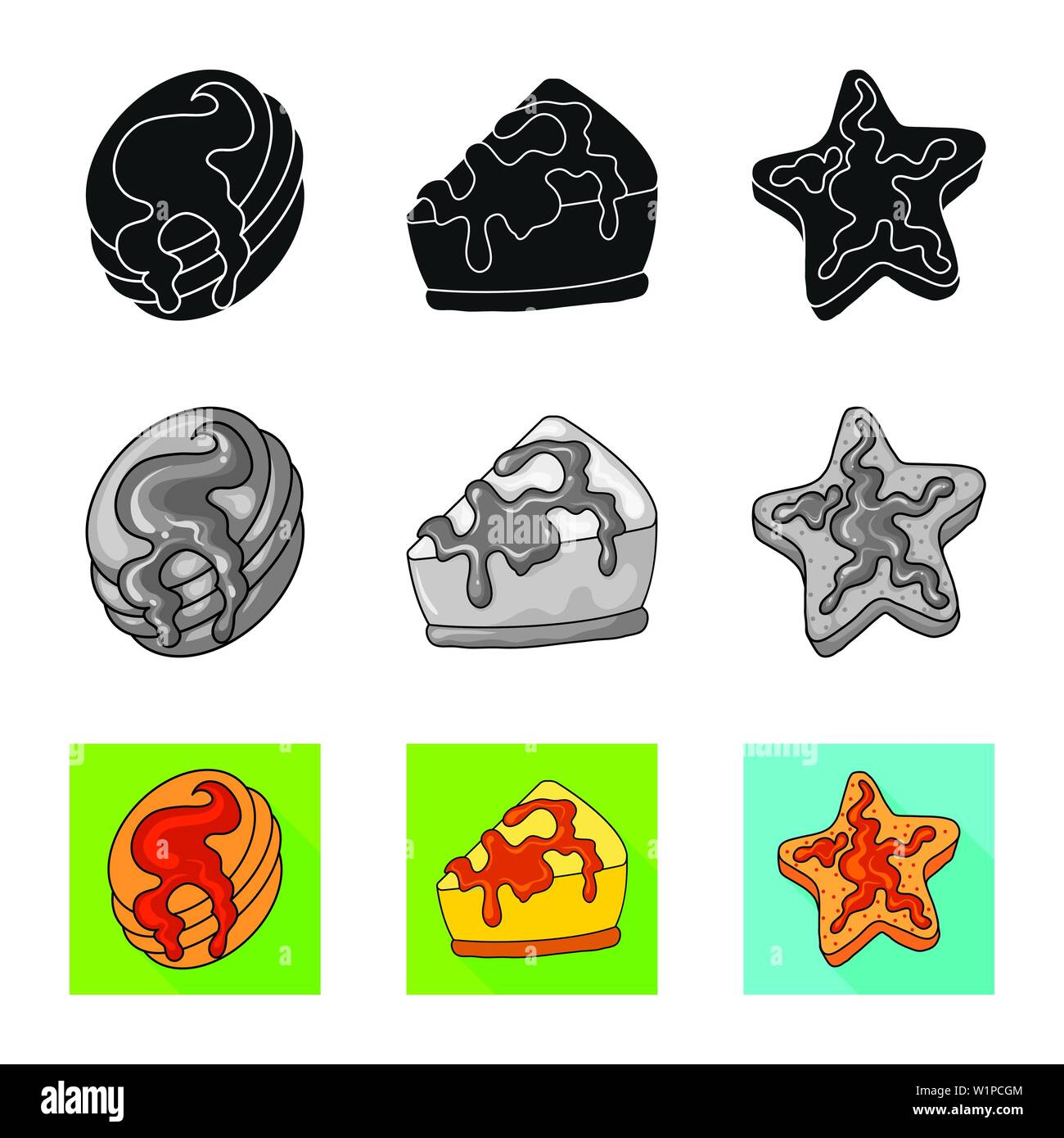 Vector design of confectionery and culinary icon. Collection of ...