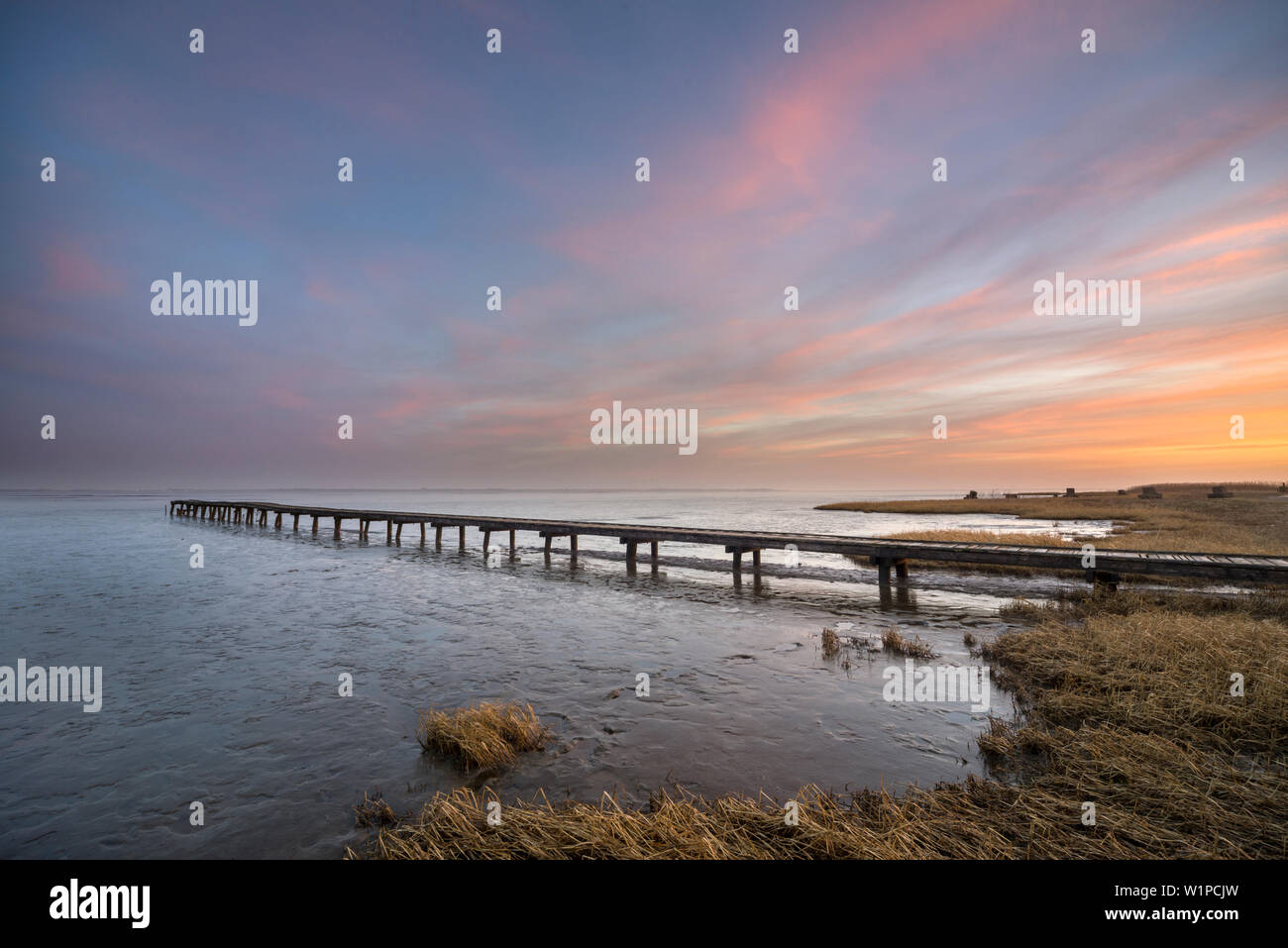 Dawn at the Jade Bay, Wattenmeer National Park, German North Sea ...