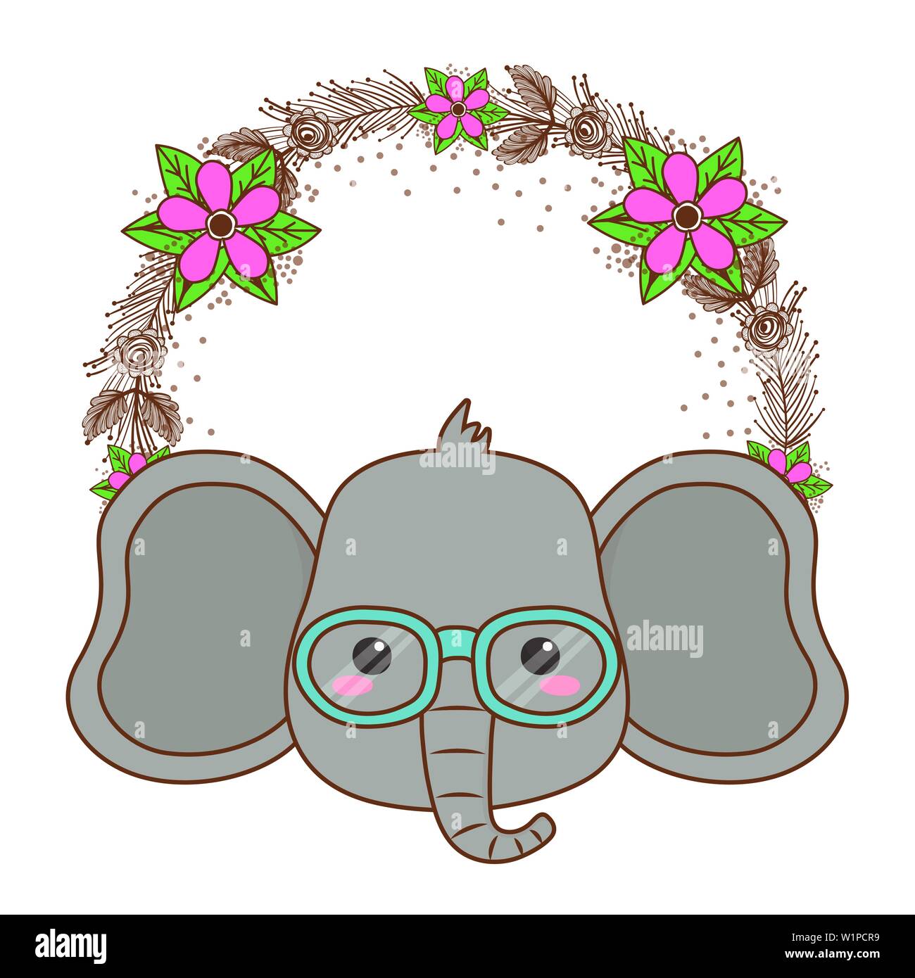 Elephant cartoon design, Animal cute zoo life nature and fauna theme ...