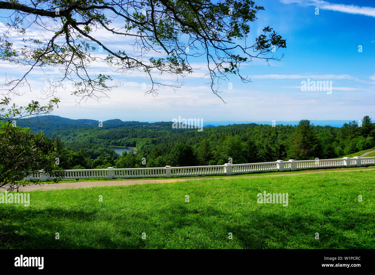 View from the Cone Manor Veranda at Moses H. Cone Cemorial Park in the ...