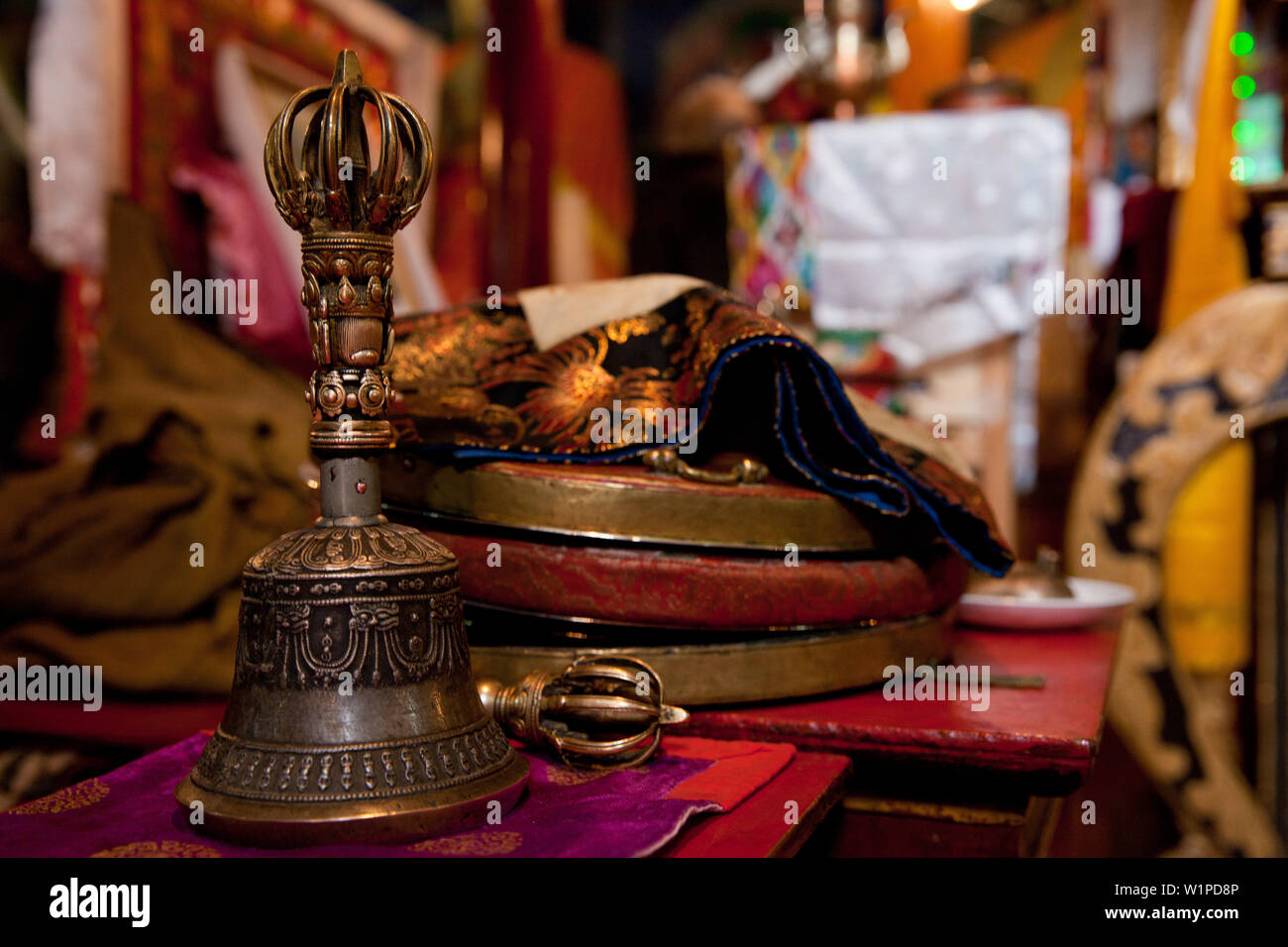 Bell in a buddhist monastery, Ladakh, India, Asia Stock Photo - Alamy