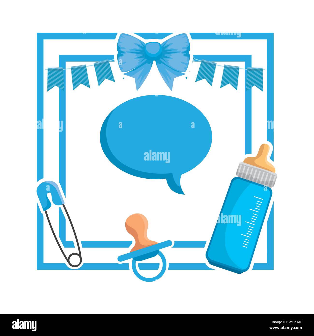 baby shower card frame invitation Stock Vector Image & Art - Alamy
