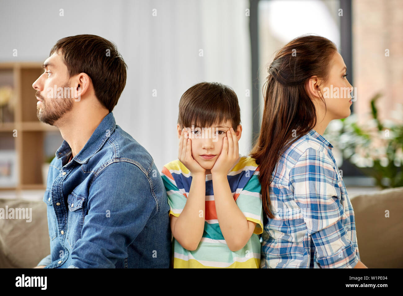 unhappy family at home Stock Photo - Alamy