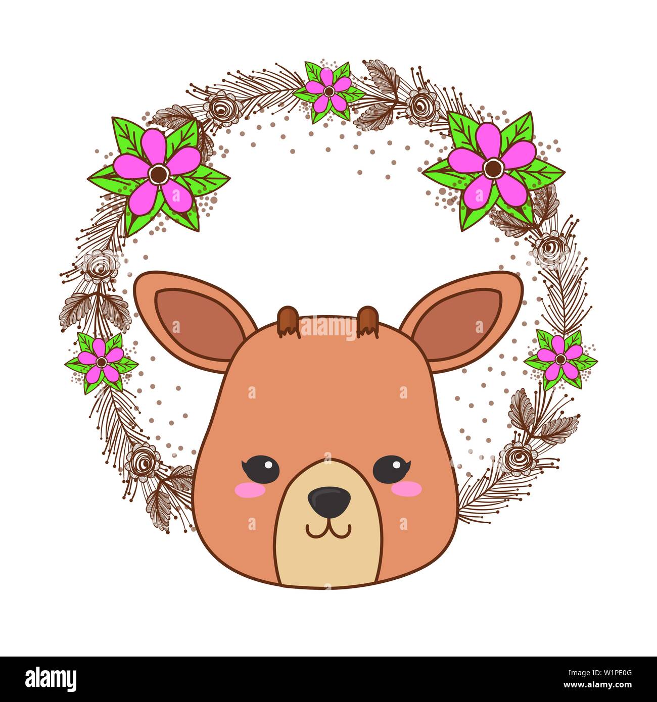 Deer cartoon design, Animal cute zoo life nature and fauna theme Vector ...
