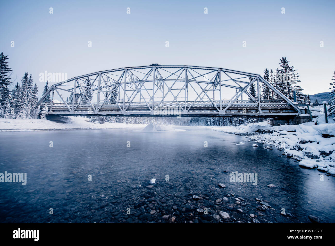 Bridge over Bow River, castle junction, Banff Town, Bow Valley, Banff ...