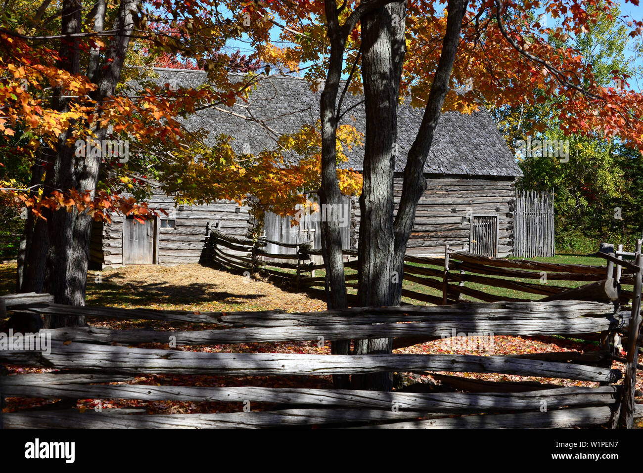 Acadia Historical Village near Caraquet at Gulf of St. Lawrence, New ...