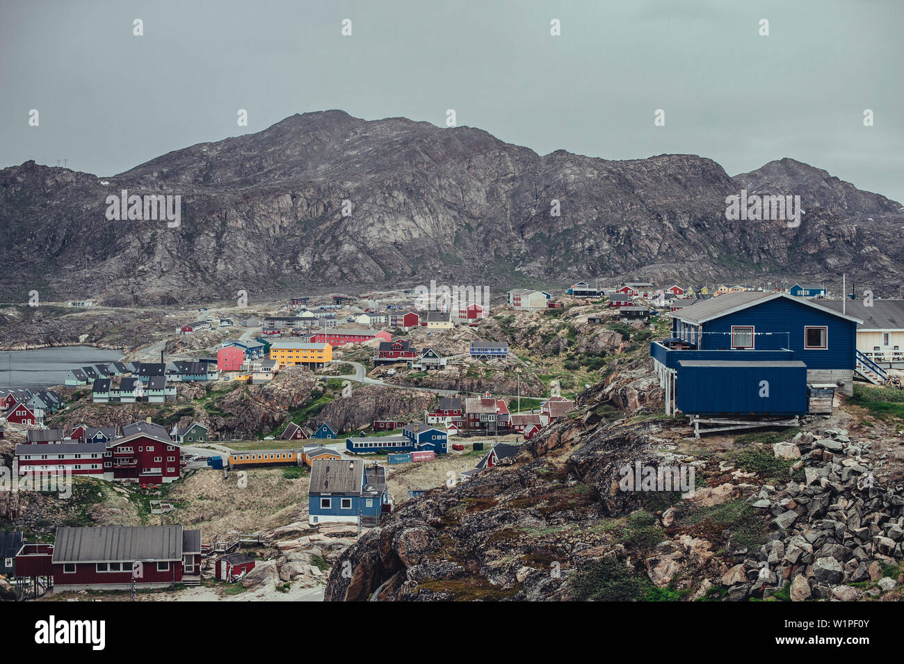 View over Sisimiut, greenland, arctic Stock Photo - Alamy