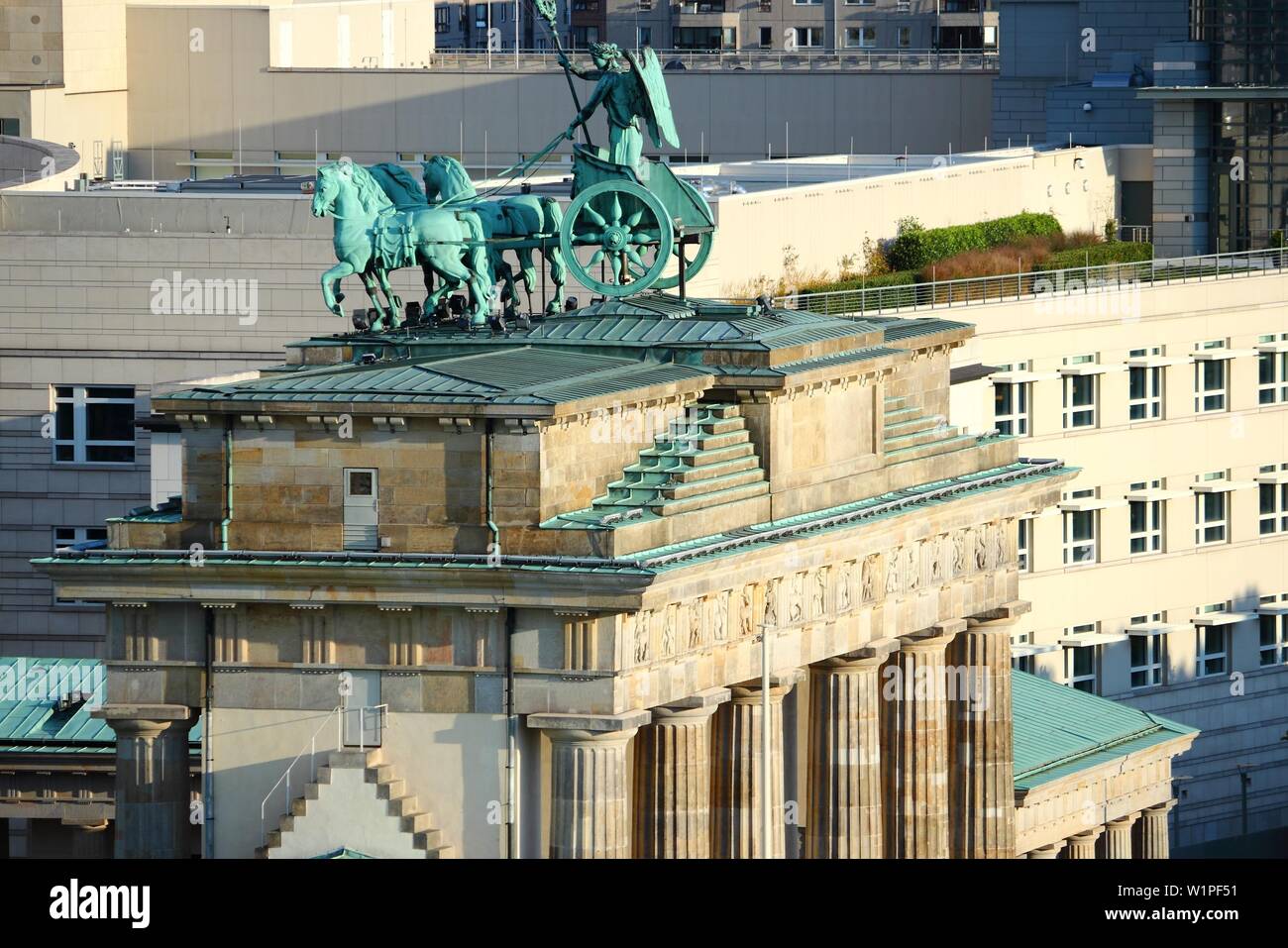 Berlin cityscape with Brandenburg Gate. Capital city of Germany Stock ...