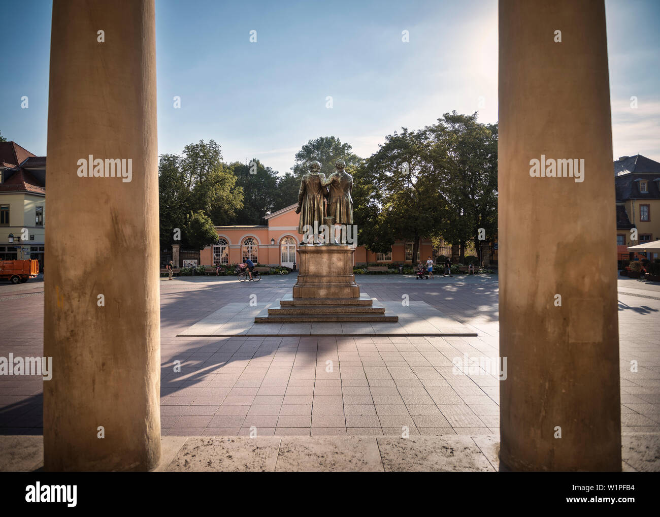 UNESCO World Heritage Classical Weimar, view through pillars to Goethe ...
