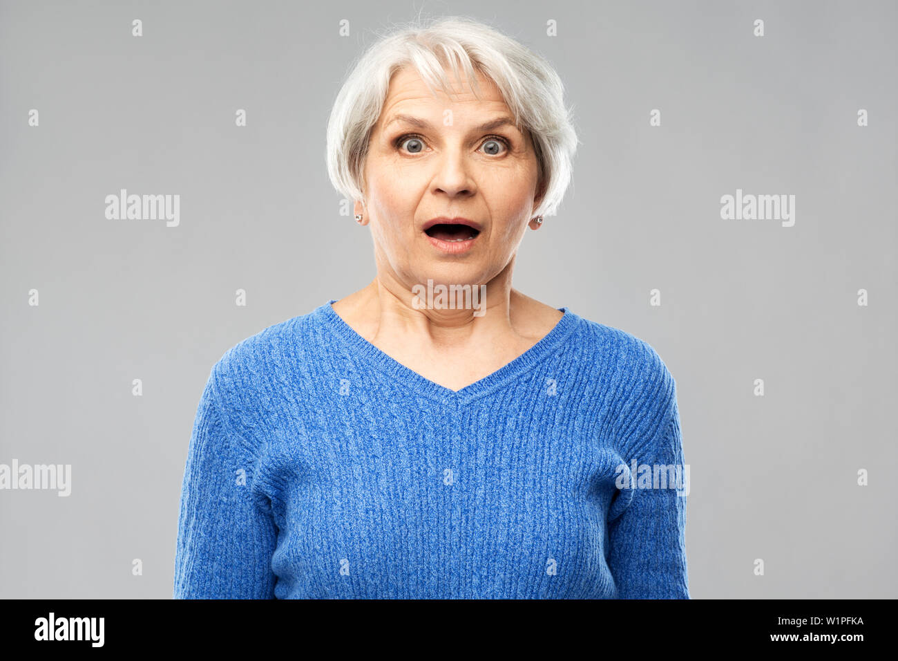 shocked senior woman with open mouth Stock Photo - Alamy