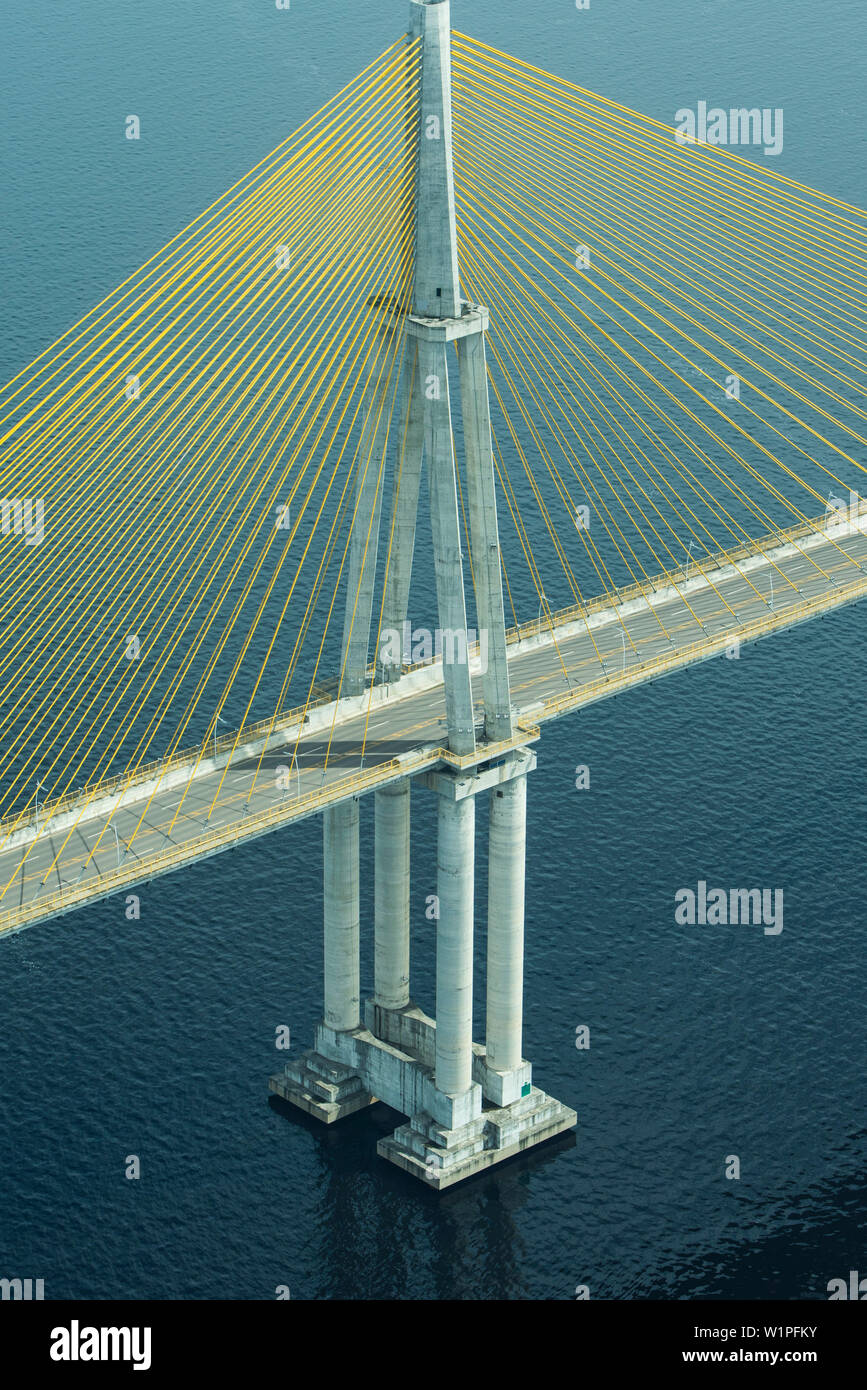 Aerial of 158-meter-high (518 feet) tower belonging to the 3595-meter ...