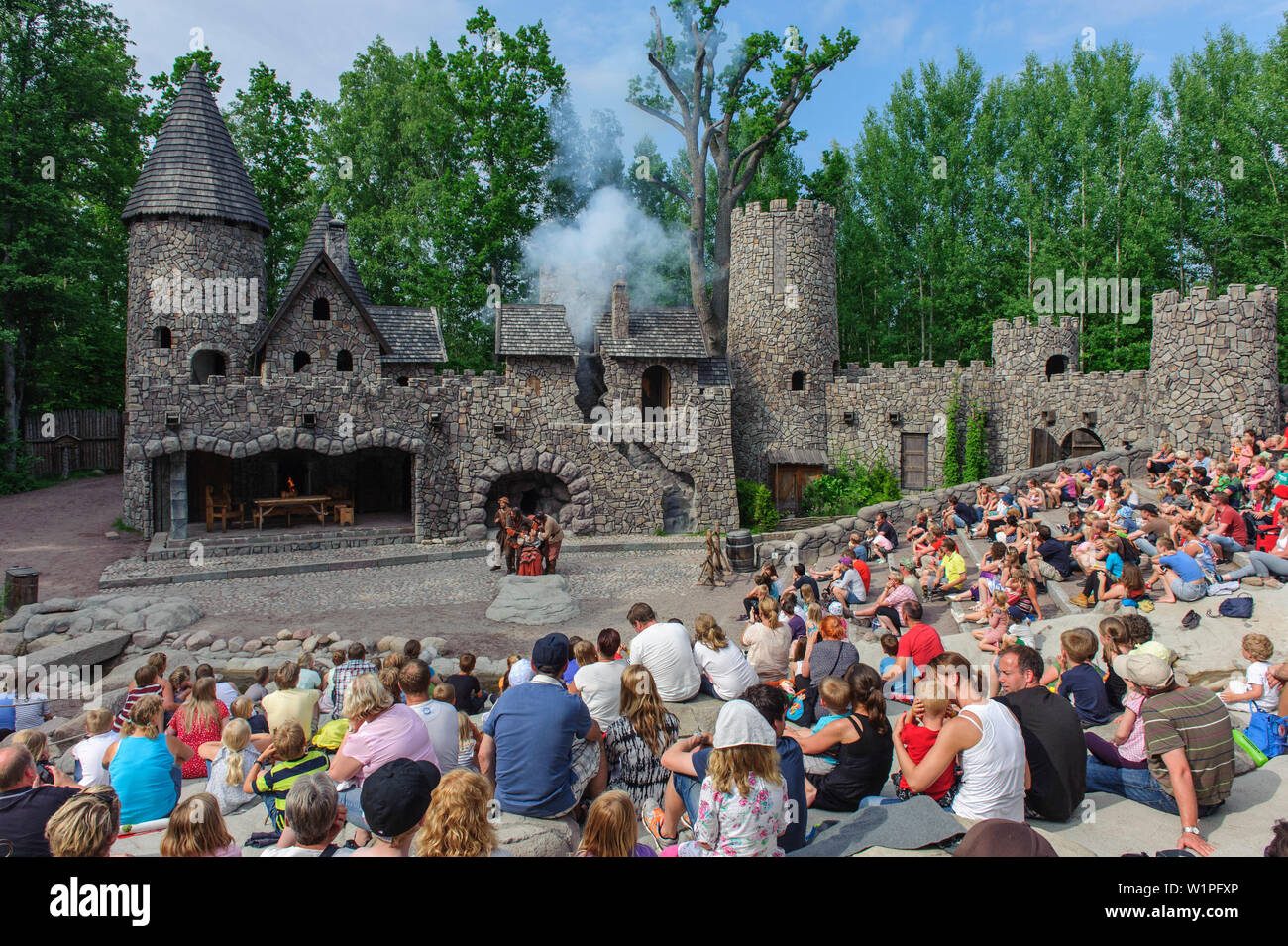 Mattisburg and Ronja, Astrid Lindgren Värld in Vimmerby, Sweden Stock ...