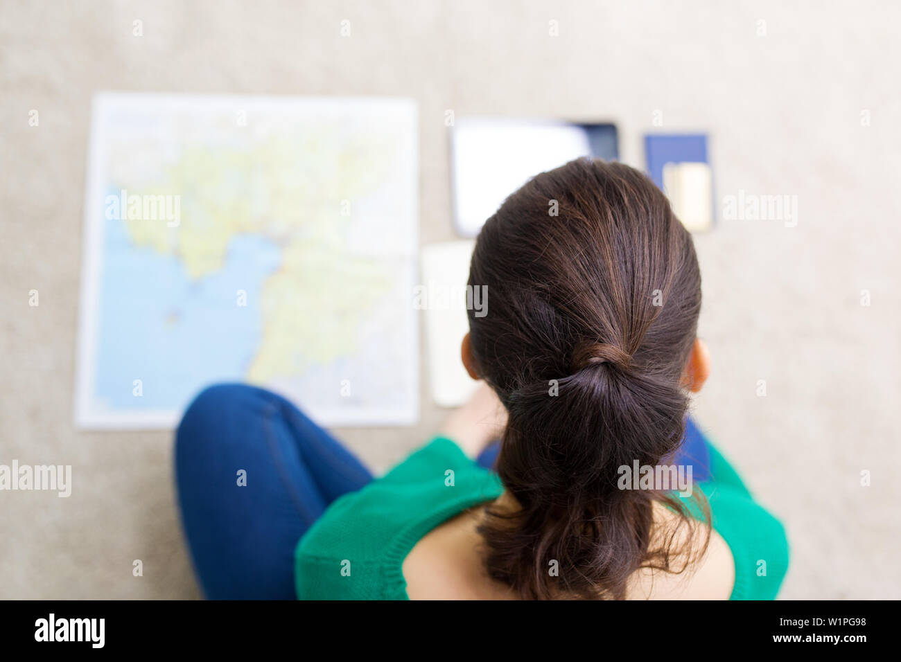 Top view map traveling hi-res stock photography and images - Alamy