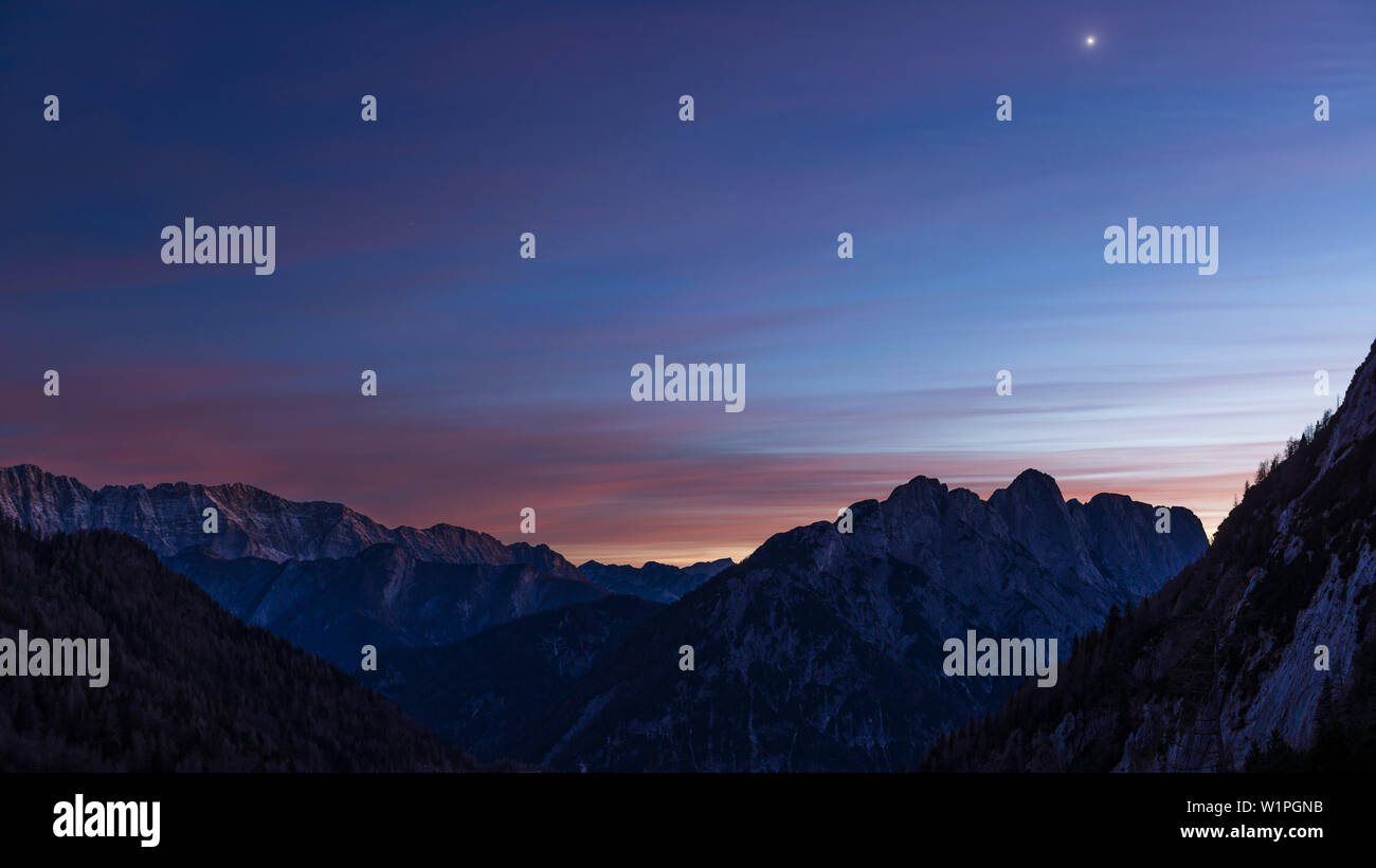 dawn above the alps in Slovenia Stock Photo - Alamy