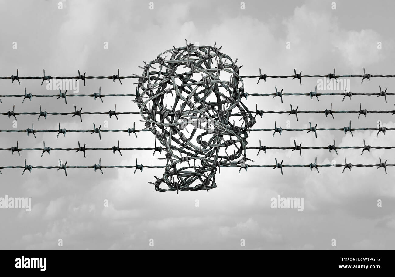 Immigration crisis border security concept as a detention migrant ...