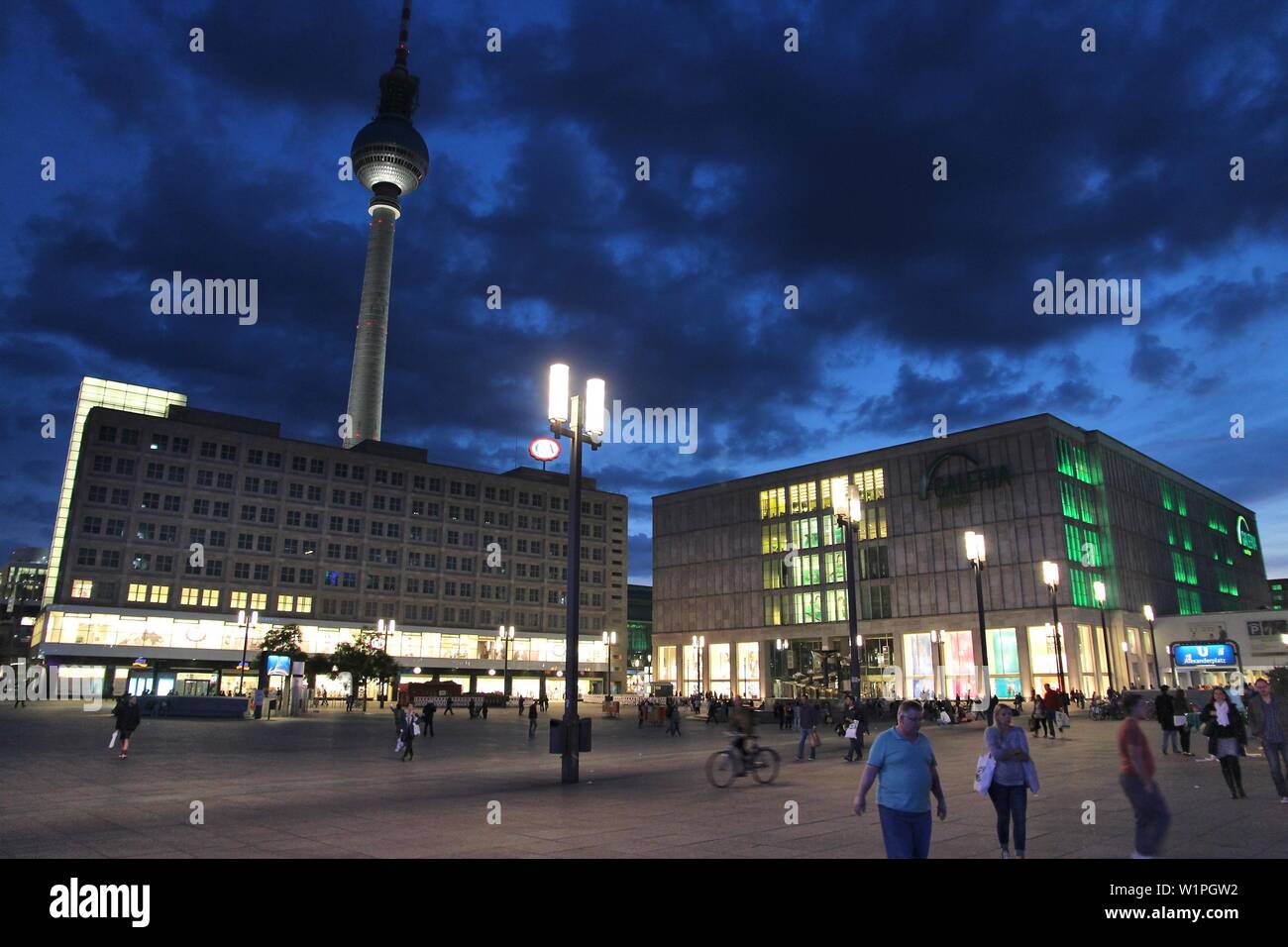 BERLIN, GERMANY - AUGUST 26, 2014: People visit Alexanderplatz ...