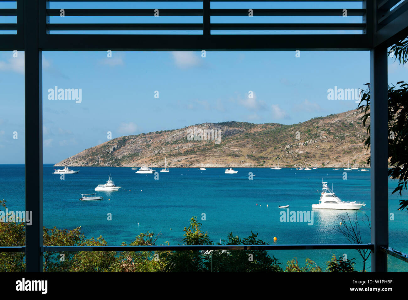 View from the Pavillion at the Lizard Island Resort over Anchor Bay ...