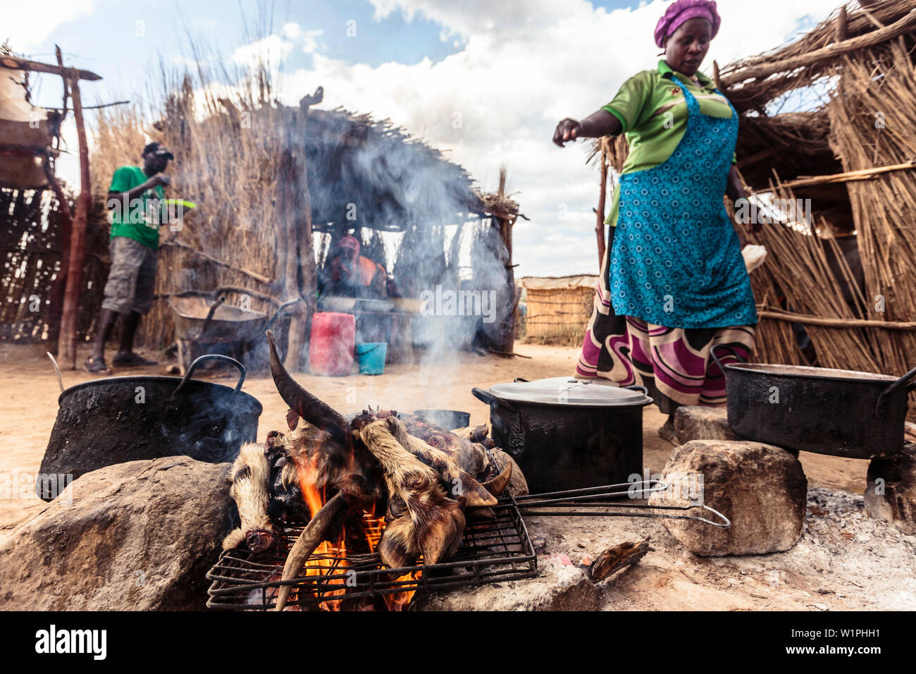 Africa village goat eating hi-res stock photography and images - Alamy