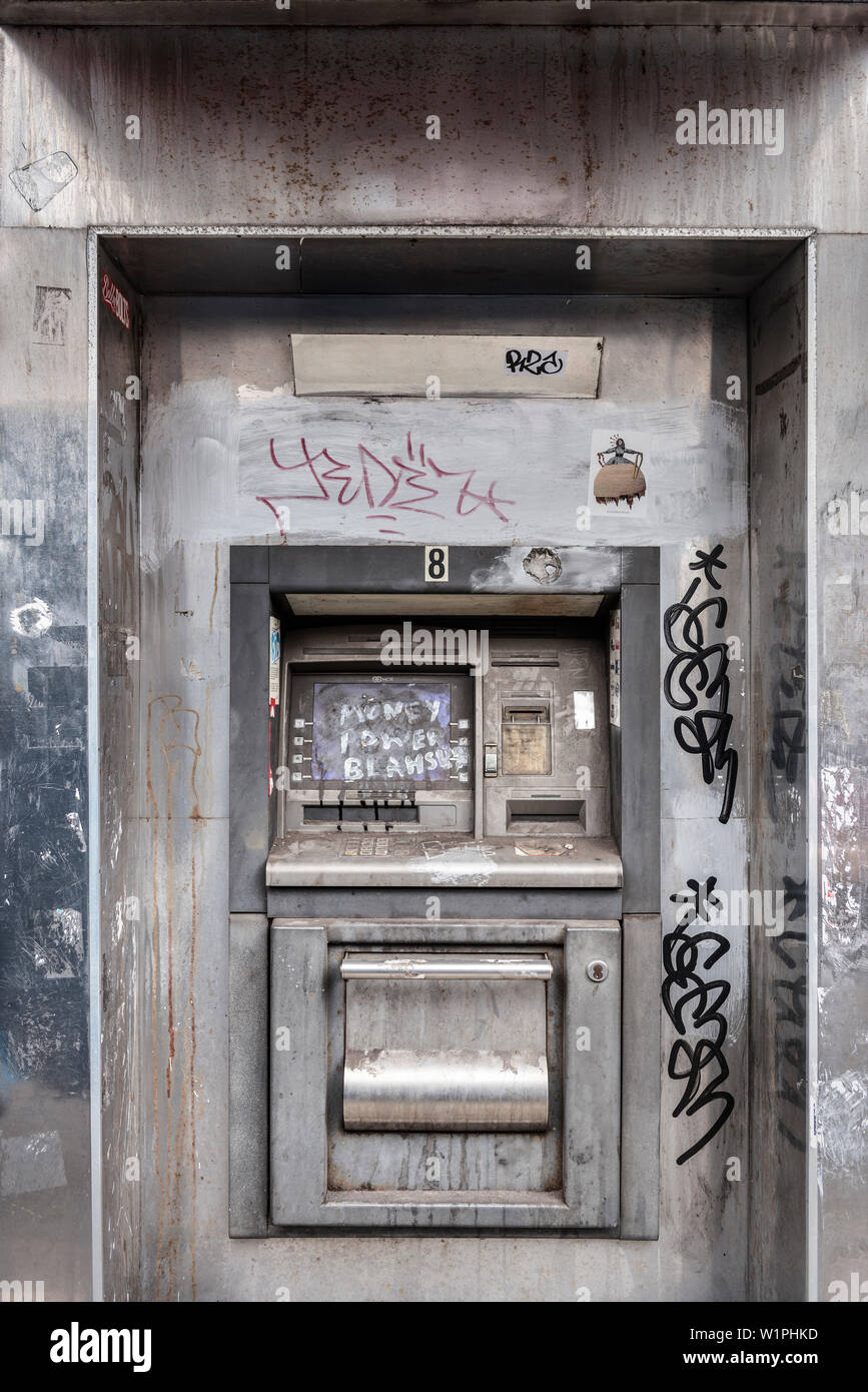 destroyed ATM, Williamsburg, Brooklyn, NYC, New York City, United ...