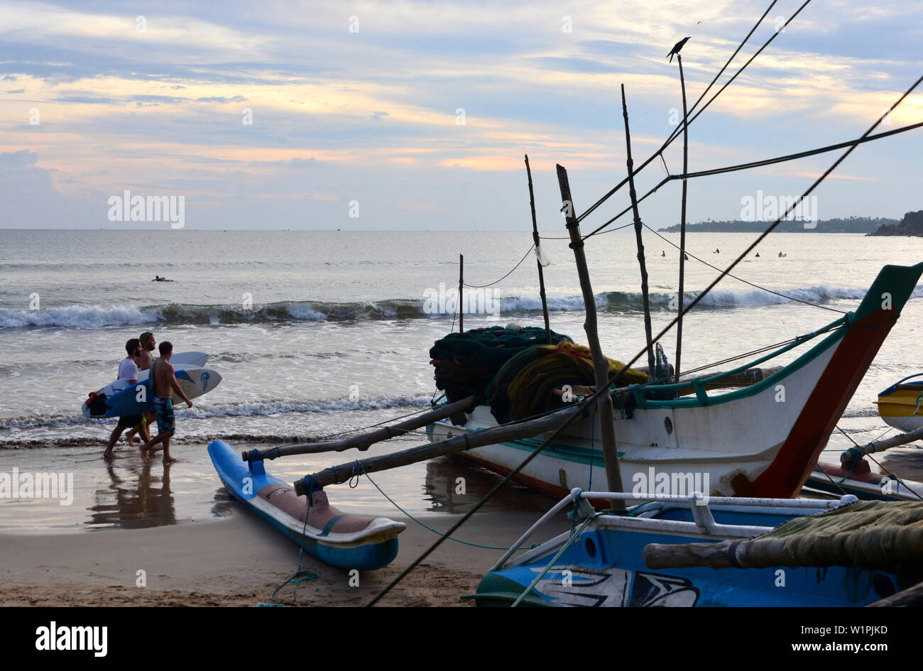 Beach in Weligama Southcoast, Sri Lanka Stock Photo - Alamy