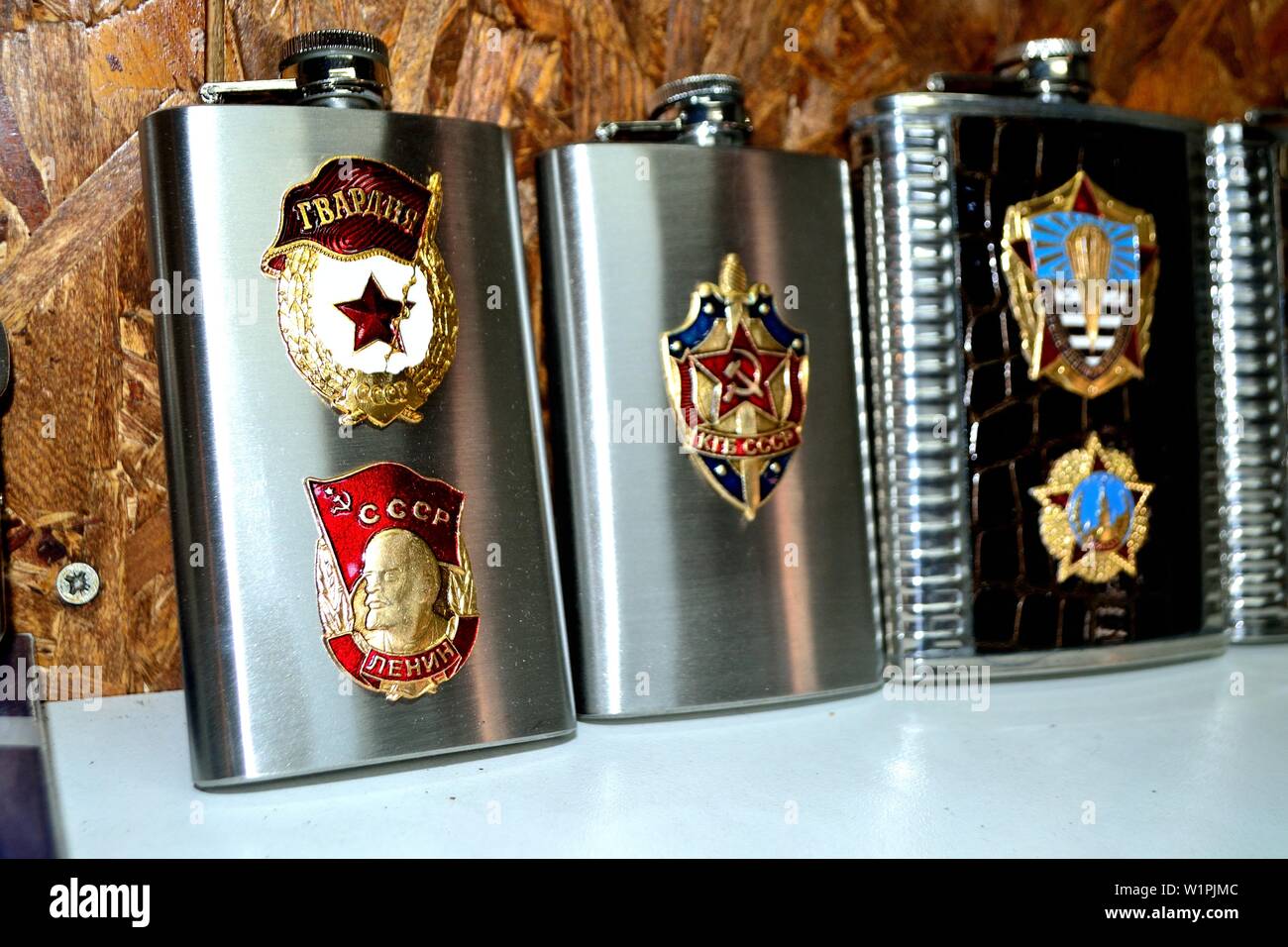 Selling Soviet- era liquor flask in NESSEBAR - Black Sea - BULGARIA ...