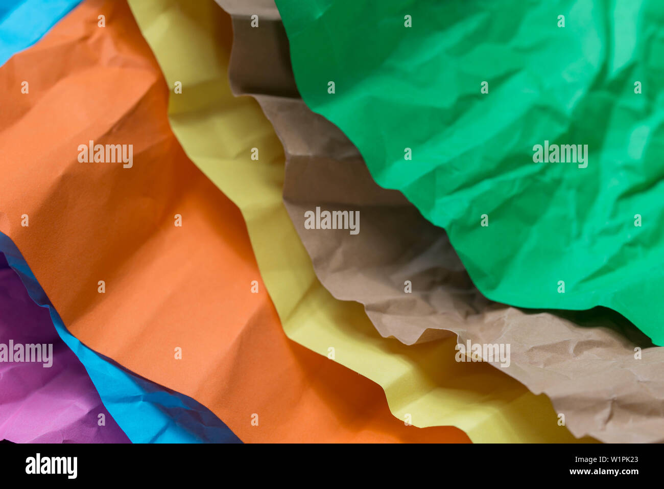 Rainbow crumpled paper texture hi-res stock photography and images - Alamy