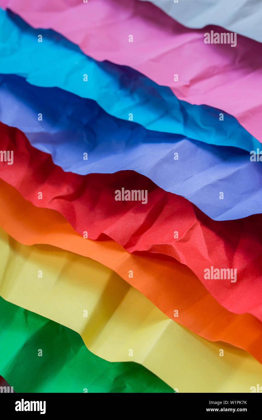 Rainbow crumpled paper texture hi-res stock photography and images - Alamy