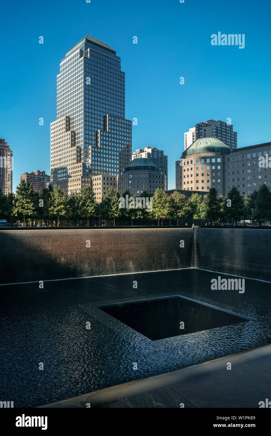 base basins of collapsed 9/11 World Trade Center, WTC Memorial ...