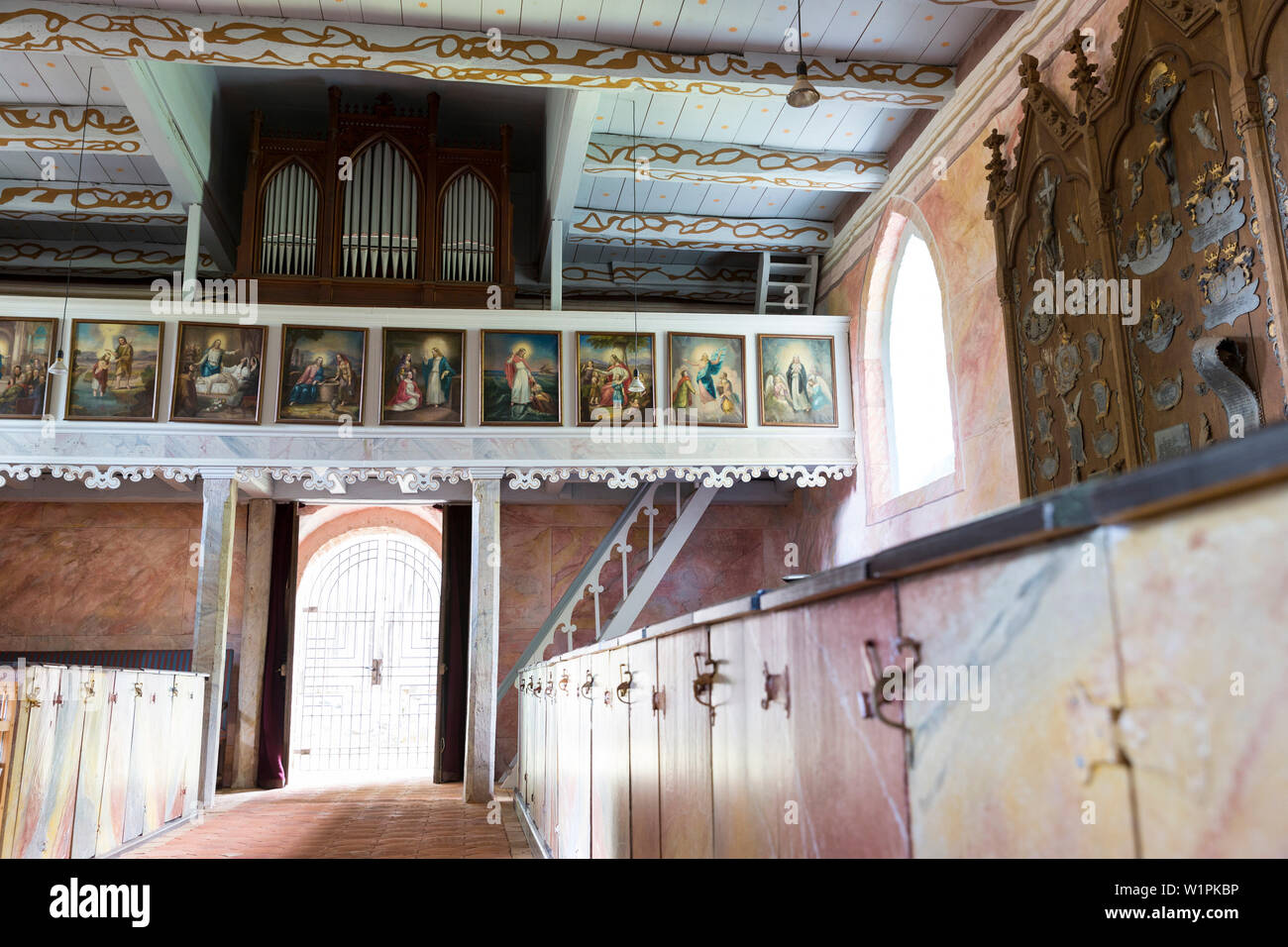 Church Wamckow, inside, village, Mecklenburg lakes, Mecklenburg lake ...