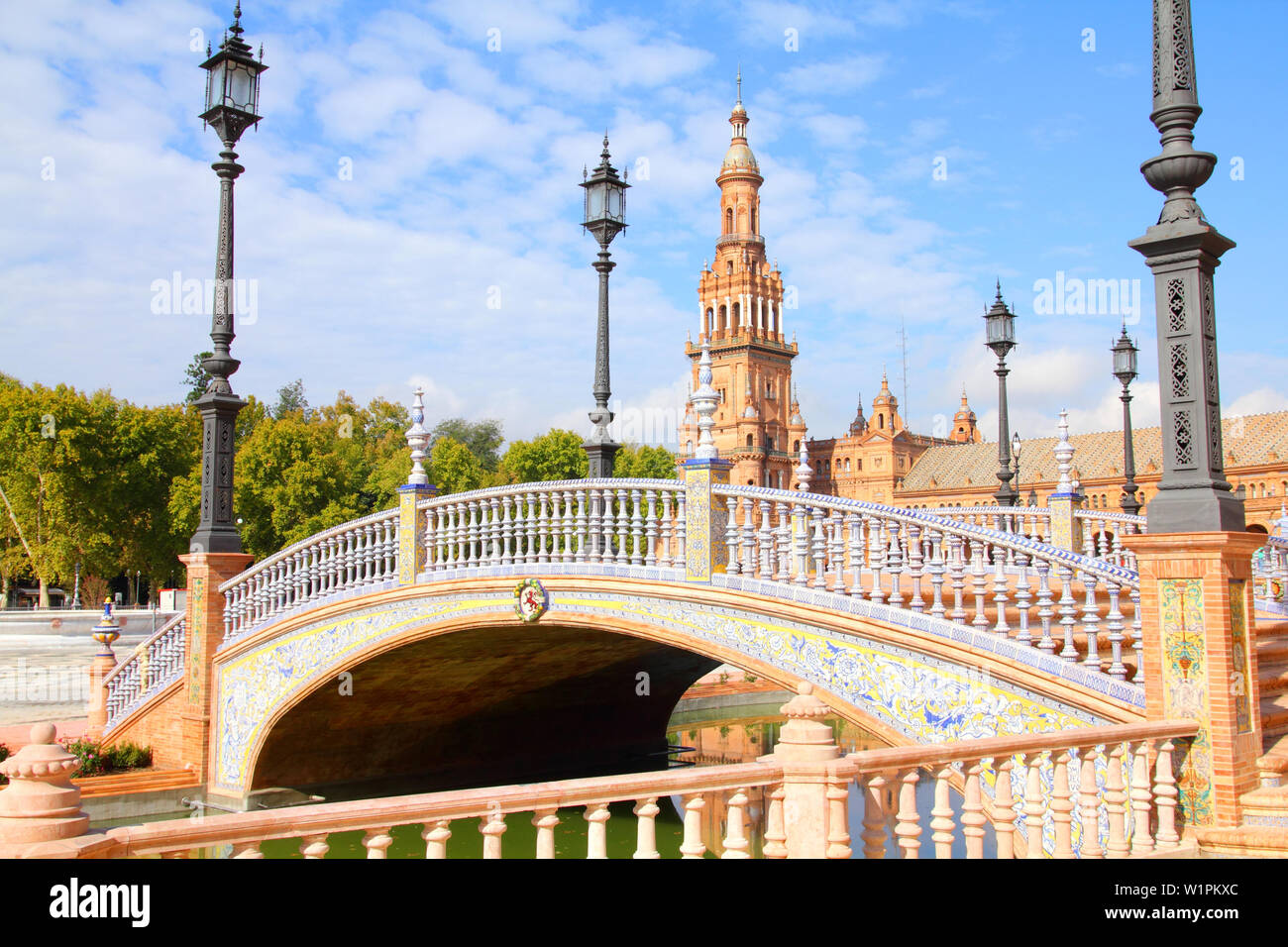 Famous Plaza de Espana, Sevilla, Spain. Old landmark Stock Photo - Alamy