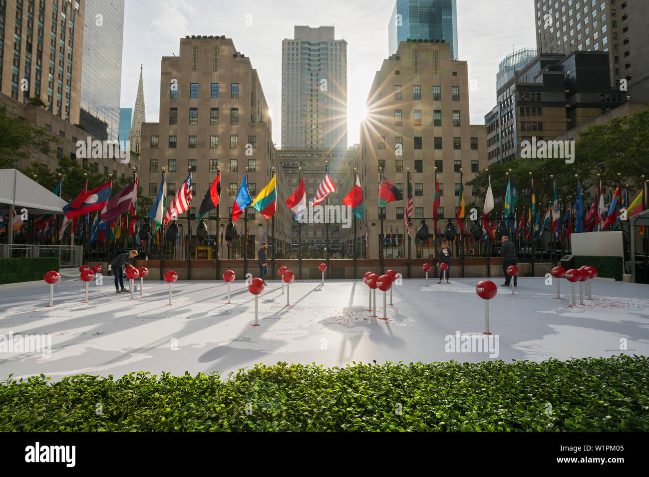 Flags at Rockefeller Center, Manhattan, New York City, New York, USA Stock Photo - Alamy