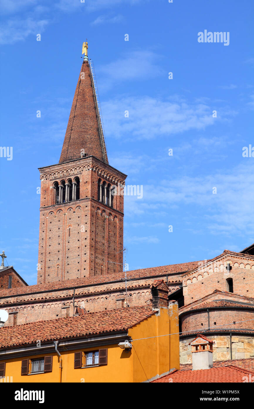Piacenza, Italy - Emilia-Romagna region. Cathedral towering above the ...