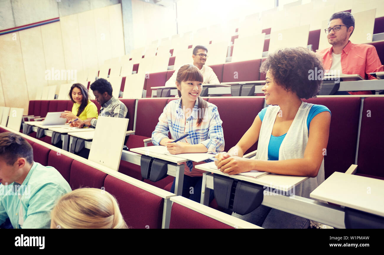 group of international students talking on lecture Stock Photo - Alamy
