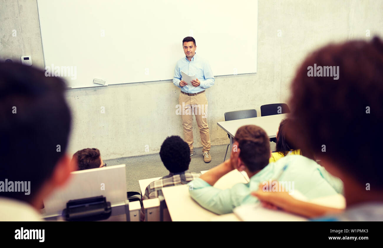 group of students and teacher at lecture Stock Photo - Alamy