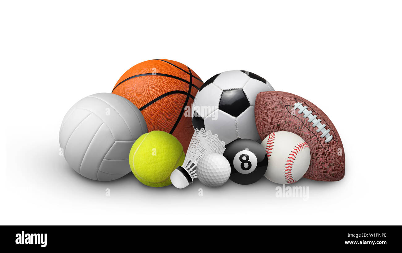 Set of balls isolated on white background Stock Photo - Alamy