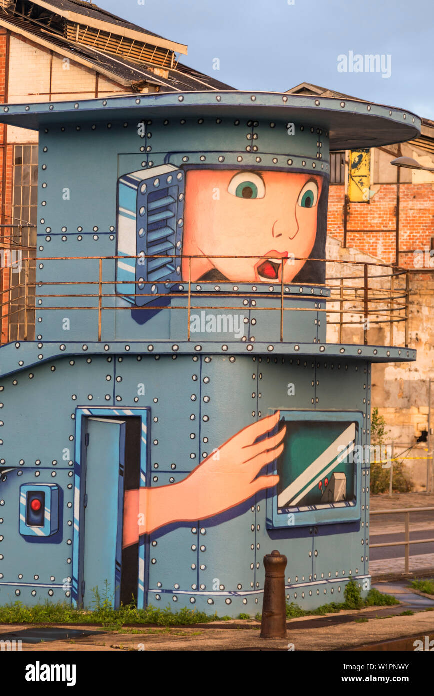 Watergate at old Port of Bordeaux, Bassins a Flots, Bacalan, Bordeaux ...